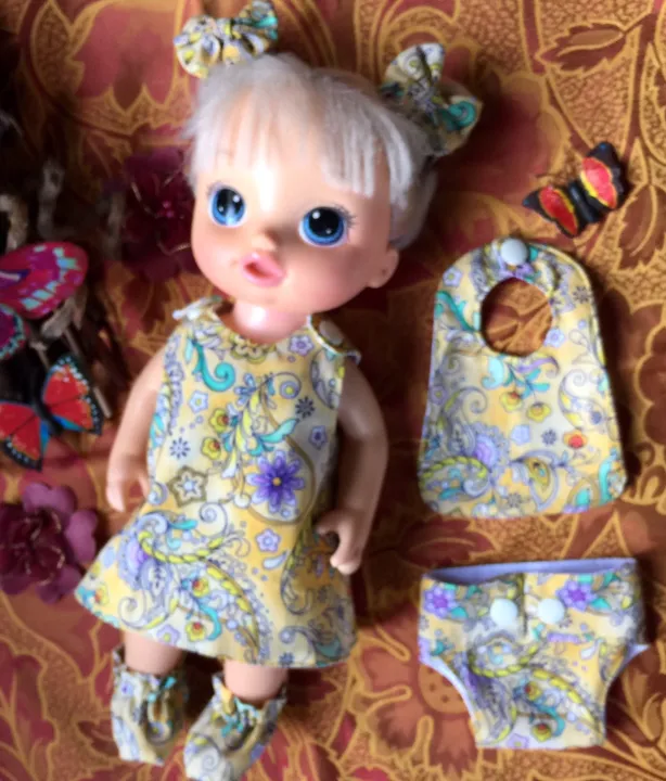 Baby Alive Clothes/ Baby Alive Reversible Dress/ Diaper/Bib/Hair ...