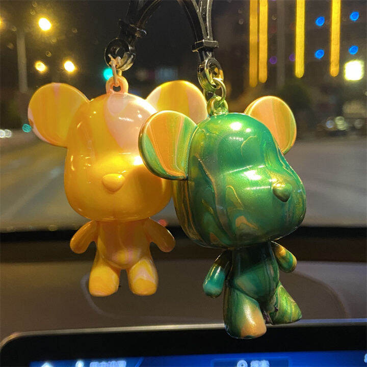 Handmade diy fluid violent bear keychain blind box fluid bear pigment ...