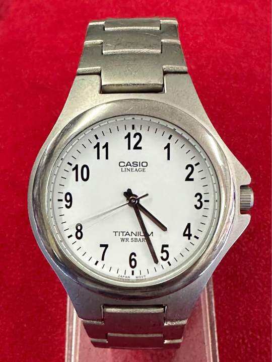 CASIO LINEAGE WR 5BAR Quartz ตัวเรือนTITANIUM นาฬิกาผู้ชาย มือสองของแท้ ...