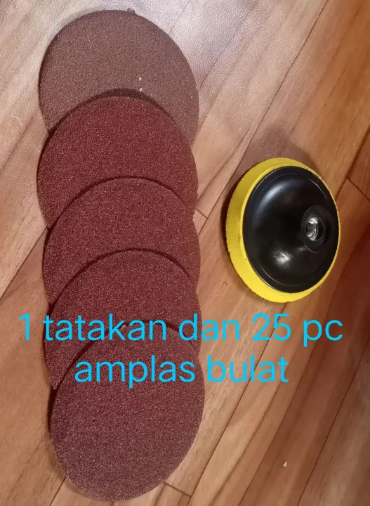 1 tatakan amplas dan 25 amplas bulat 4" | Lazada Indonesia