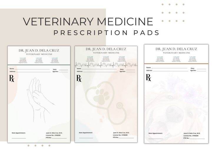 RX PAD, PRESCRIPTION PAD, MEDICAL CERTIFICATES-CUSTOMIZABLE (VETERINARY ...