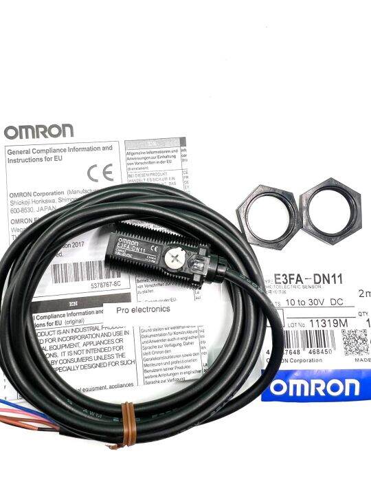 PHOTO SENSOR OMRON E3FA-DN11 ระยะจับ 100mm NPN 10-30VDC ทรงกระบอก M18 ...