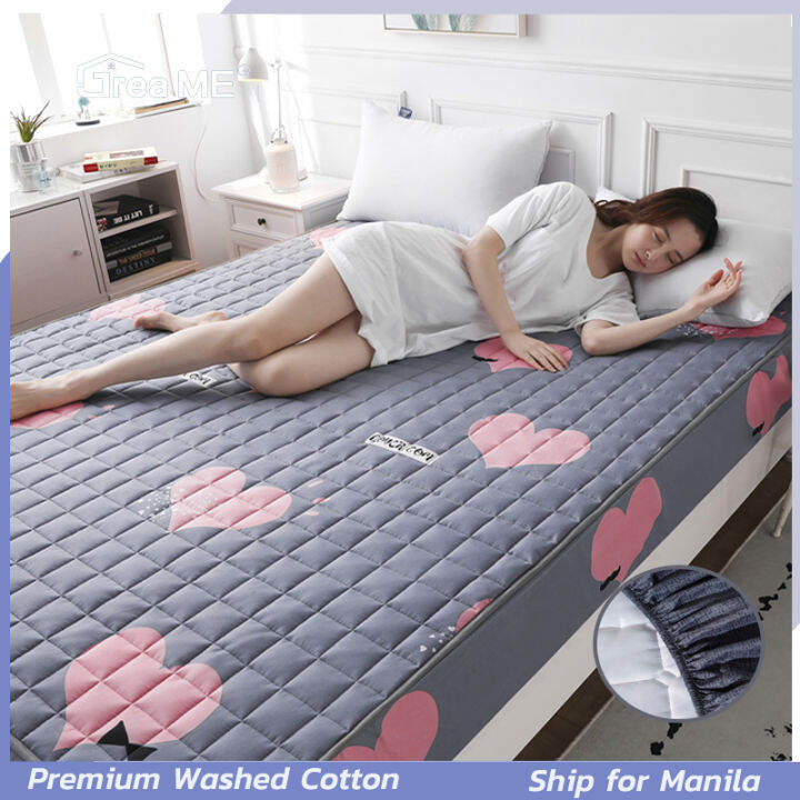DreaMe Modern Pure Cotton 3 in 1 Mattress Protector Cover Solid Bed ...