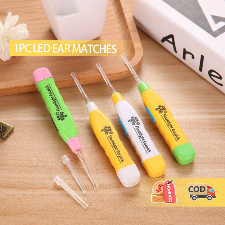 LED Light ear cleaner with free tweezers and refill Ear Picking Tool ...