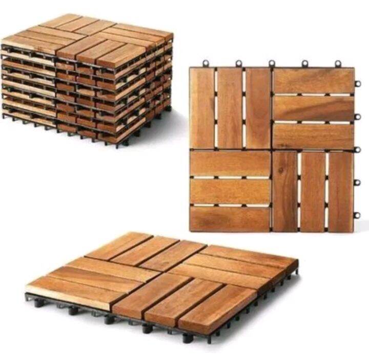 Decking Tile Lantai Kayu Jati Bongkar Pasang Ukuran 30x30 Cm - Lantai ...