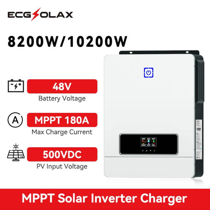 ECGSOLAX Hybrid Solar Inverter 8.2KW/10.2kw On Grid Off Grid Inverter Pure Sine Wave Inverter ...