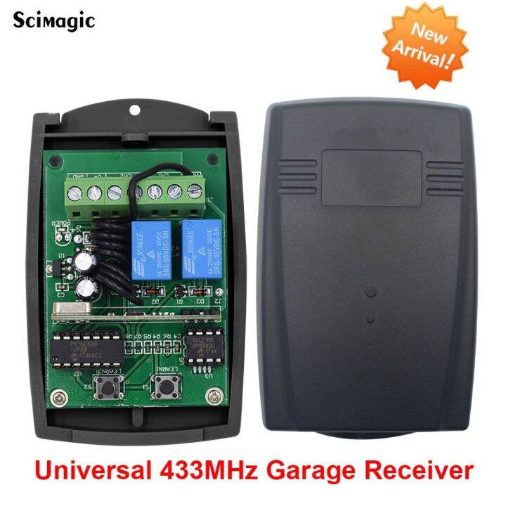 2CH 433MHz Fixed Rolling Code Gate Door Opener Receiver 433.92 Universal For Garage Door Control ...