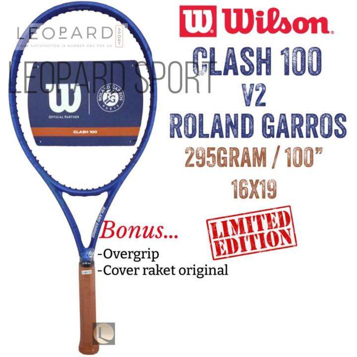 Raket Tenis Wilson CLASH 100 ROLAND GARROS Berat : 295g 100" Original | Lazada Indonesia