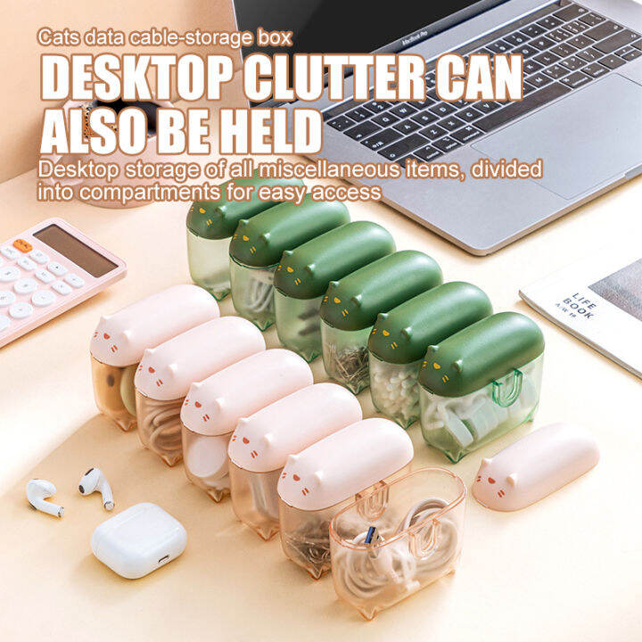 Data Cable Organizer Box Charge Cable Management Storage Box USB Cord ...