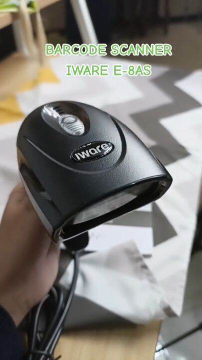 1D Laser Barcode Scanner IWARE BS - E8AS Auto SCAN FREE STAND - USB ...