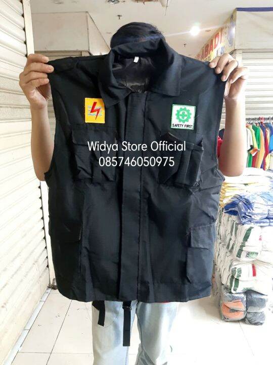 rompi pln safety/rompi PLN SAFETY FIRST warna hitam cream biru benhur ...