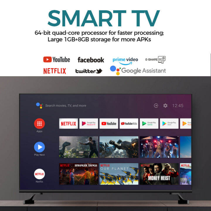 Rtong Smart TV 55 50 32 26 inches Full HD LED Slim Flat Screen Yotube Netflix Digital Television ...