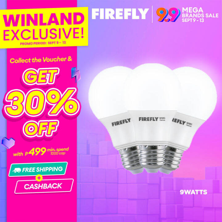FIREFLY by Winland 9Watts Daylight 3 Pcs LED Bulb - Value Pack ...