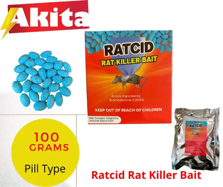 Ratcid Rat Bait Pill Type 100grams | Lazada PH