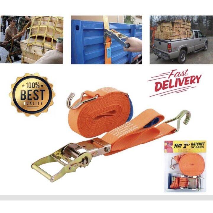 50mm x 10METER X 2 Tons Heavy Duty Lorry Ratchet Strap Tie-Down WITH ...