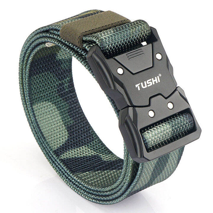 Genuine Tactical Belt metal Buckle Military Belt Soft Real Nylon Sports ...