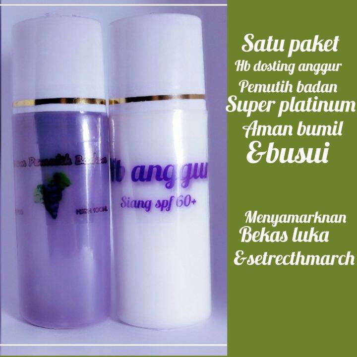 HB ANGGUR WHITENING SUPER PLATINUM HB DOSTING HB PEMUTIH BADAN | Lazada Indonesia