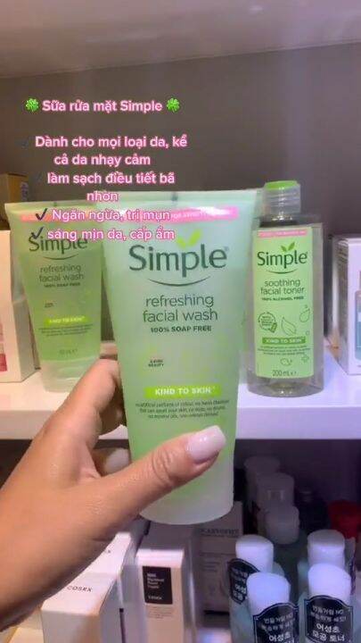 Sữa rửa mặt Simple Kind To Skin Refreshing Facial 150ml mẫu mới, srm ...