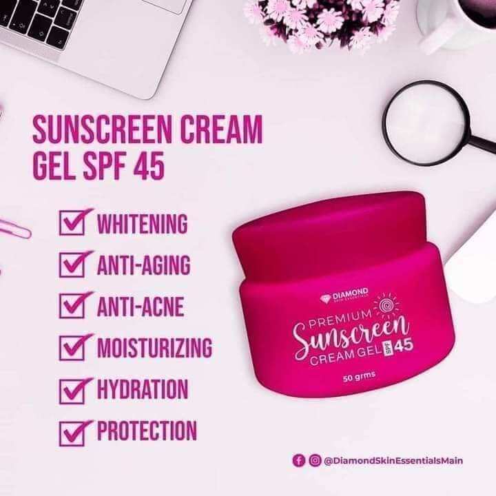 Diamond Skin 50grms Sunscreen Gel Cream Sun Protection SPF 45. with ...