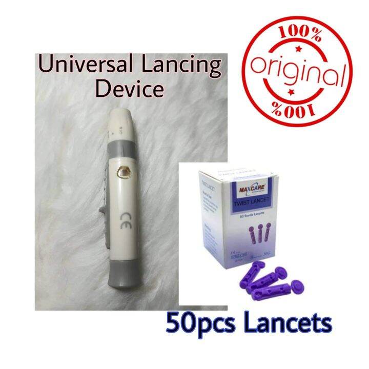 Universal Lancing device and 50pcs Lancets (up to 5 rotation) | Lazada PH