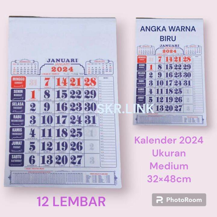 Kalender Dinding / kalender Angka 2024/ kaleder kerja | Lazada Indonesia