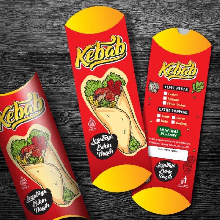 COD 100 LEMBAR kertas kebab / kemasan kebab/wadah kebab/pembungkus ...