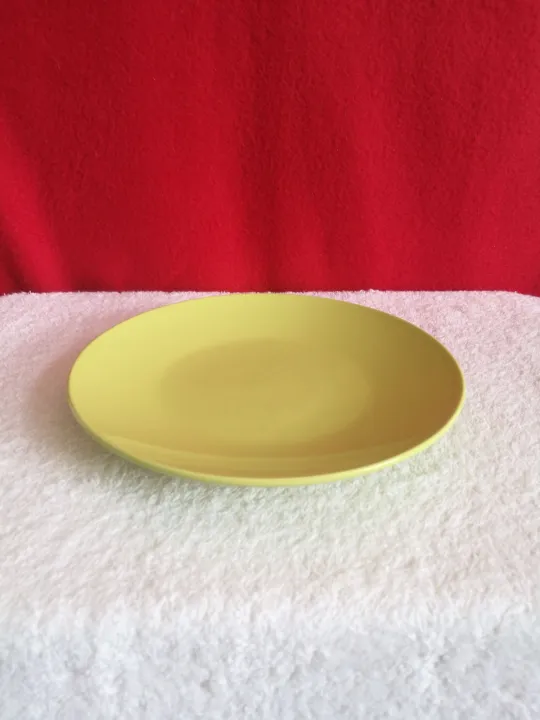 Plain Green and yellow Round Plate / 20*20*2 cm | Lazada PH