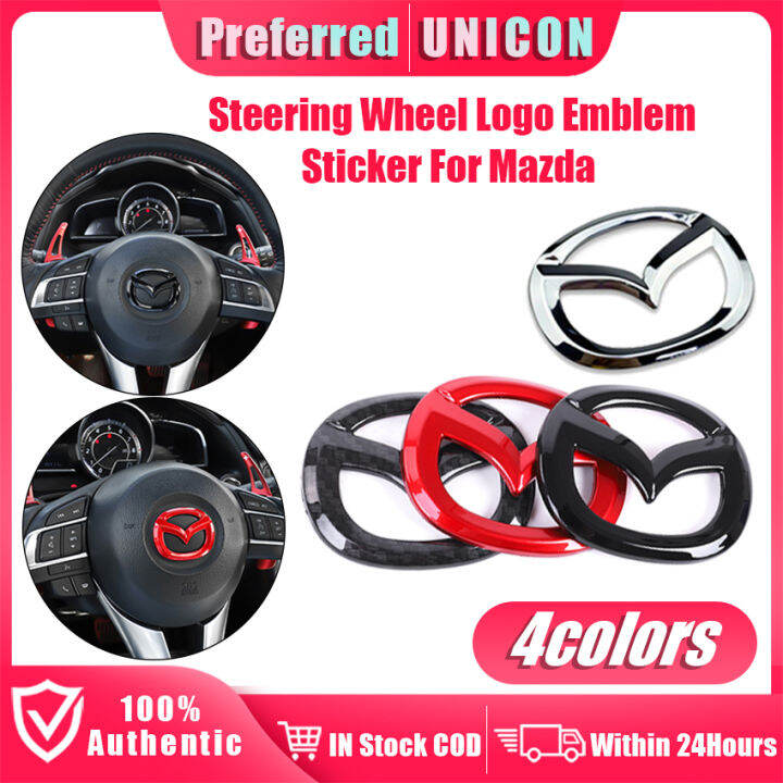 Mazda Emblem Logo Sticker For Steering Wheel fit Mazda 2 3 6 Axela CX4 ...