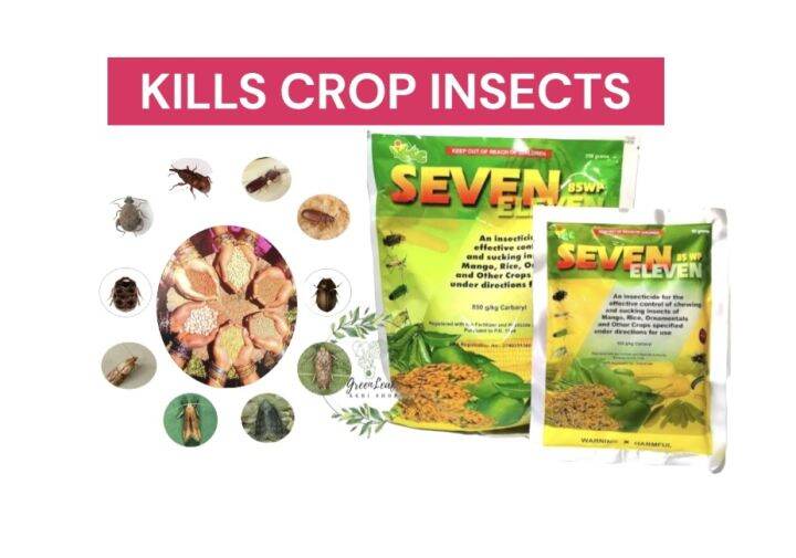 CARBARYL (INSECTICIDE) SEVEN ELEVEN ORIGINAL PACK 85WP KILLS CROP ...