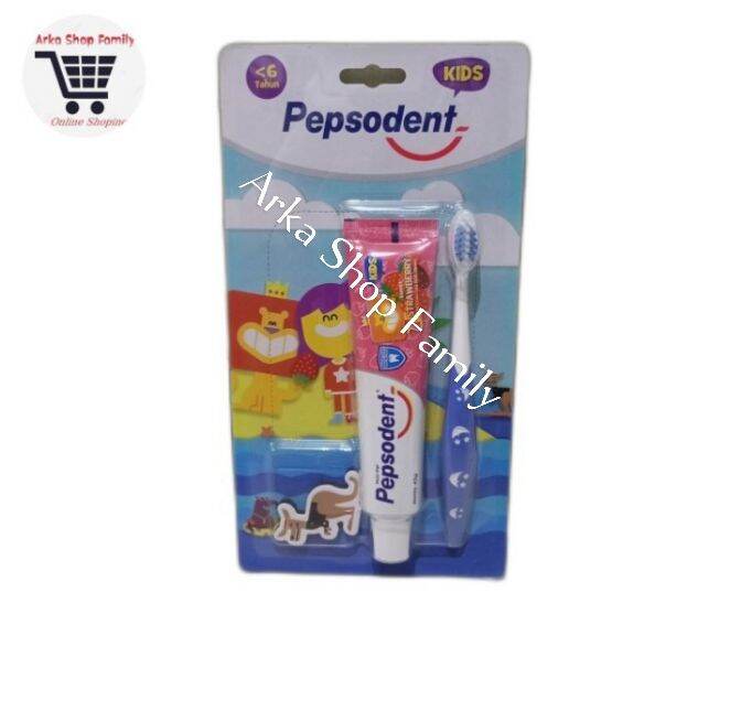 PEPSODENT Kids Sikat Gigi + Pasta Gigi Strawberry 50g | Lazada Indonesia