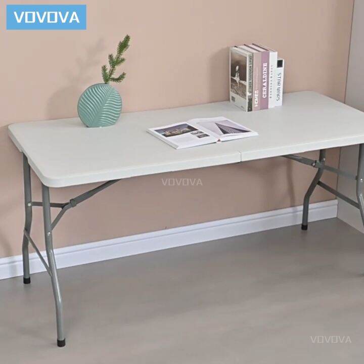 VOVOVA Dining Table Foldable Table 6ft 4ft Folding Half Table Outdoor ...