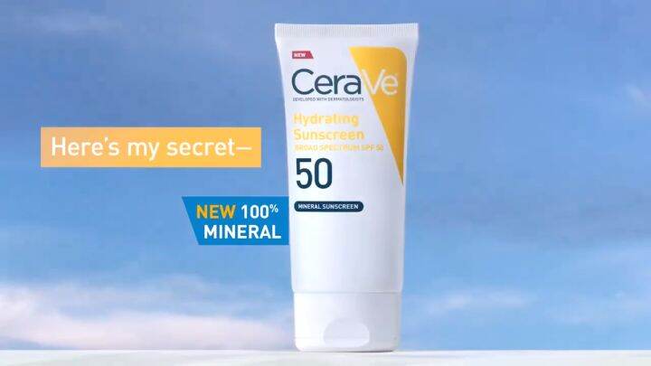CeraVe Hydrating Mineral Sunscreen For Face SPF 50 Suitable Sensitive ...