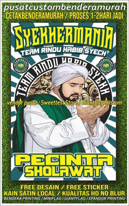 GIANTFLAG 200X300CM, TERMURAH DAN TERLARIS, BENDERA SYEKHERMANIA FULL ...
