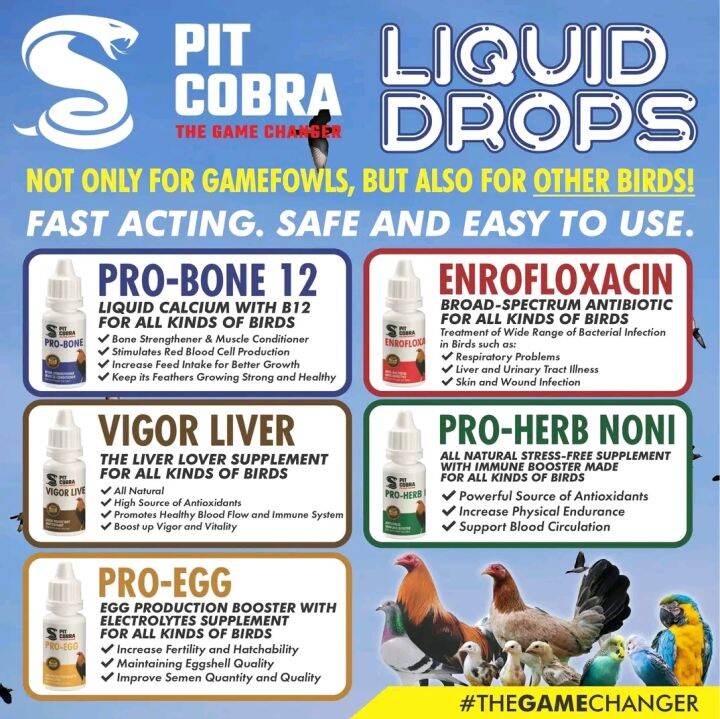 LIQUID DROPS PIT COBRA PACKAGES | FOR PIGEONS | GAMEFOWLS | FIGHTING ...