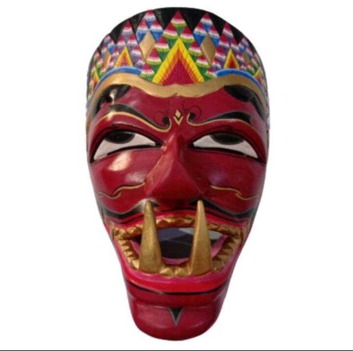 TOPENG BUTO CAKIL WARNA MERAH UKURAN 22 x 16 x 15 cm | Lazada Indonesia