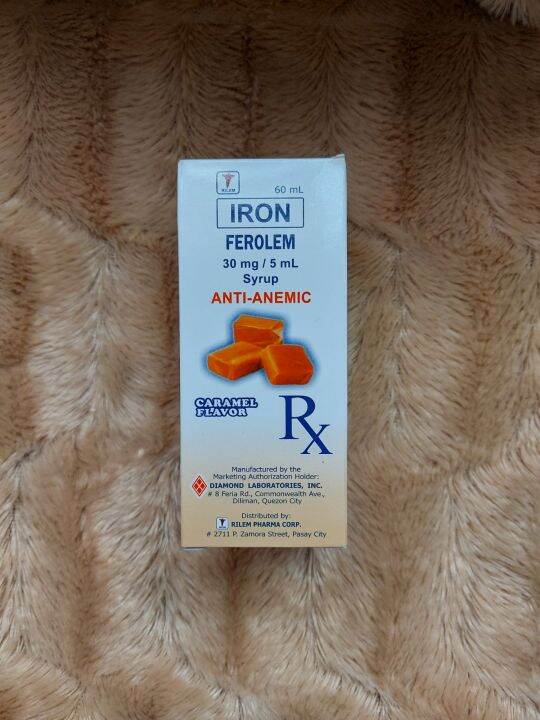 Iron 60ml Ferolem 30mg /5ml Syrup Caramel Flavor | Lazada PH
