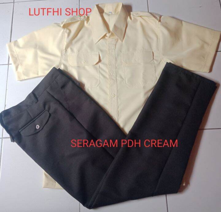 Lutfhi Shop - SERAGAM SATPAM PDH CREAM TERBARU /SETELAN SATPAM PDH ...
