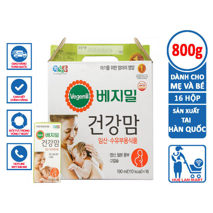 Sữa Hạt Vegemil Healthy Mom Xách 16 Hộp x 190ml - Huệ Lan Mart | Lazada.vn