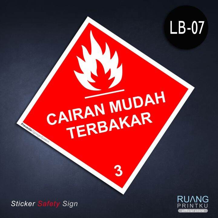 Stiker Label Limbah B3 Cairan Mudah Terbakar | Lazada Indonesia