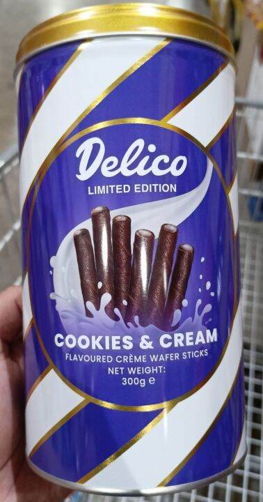 Delico Cookies & Cream Flavoured Creme Wafer Sticks 300g | Lazada PH