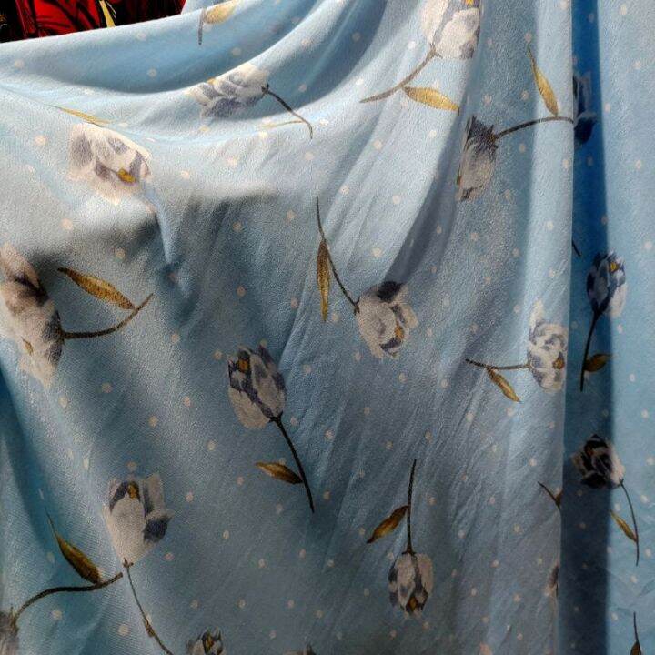 Kain silky motif A - kain bahan meteran - kain tunik - mukena | Lazada ...