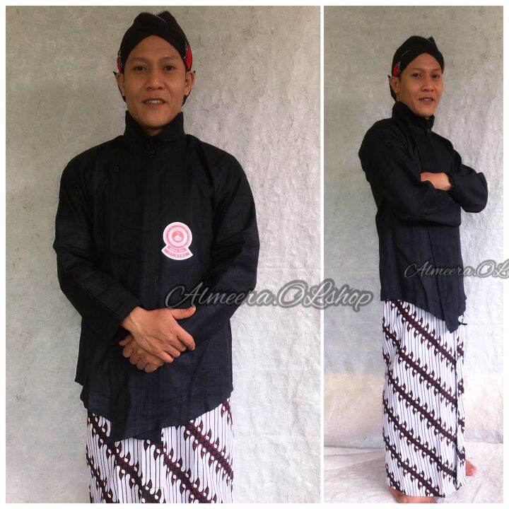 Surjan lurik raja keong istimewa warna hitam polos asli tenun | Lazada ...