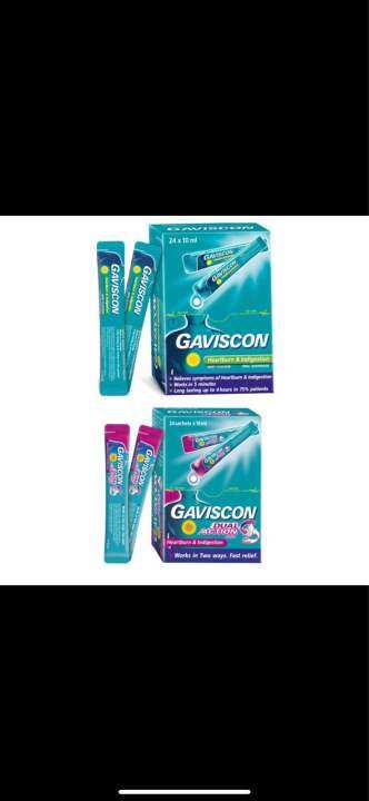 Gaviscon Dual Action - Gaviscon Xanh ( hộp 24 gói x 10ml | Lazada.vn