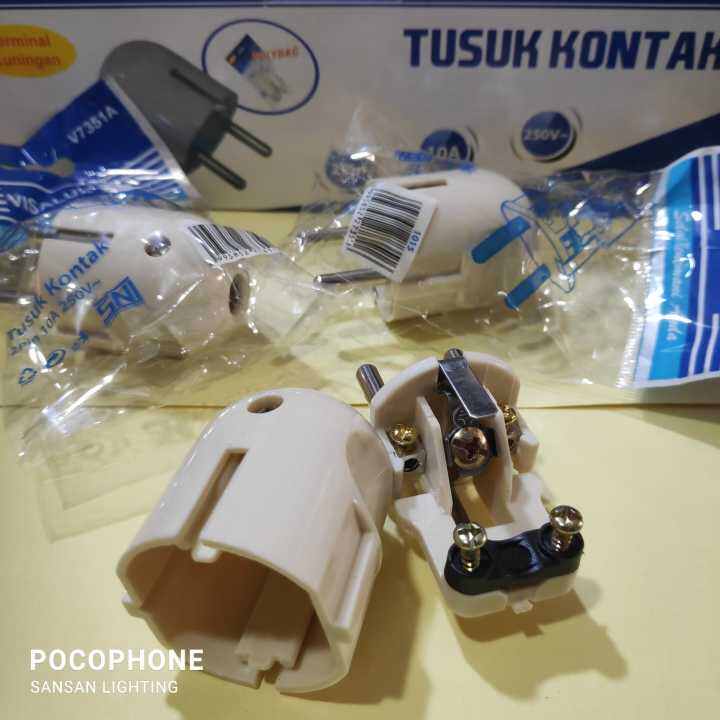 STEKER ARDE BULAT VISALUX L 7351 / COLOKAN LISTRIK BULAT VISALUX TERMINAL KUNINGAN ASLI | Lazada ...