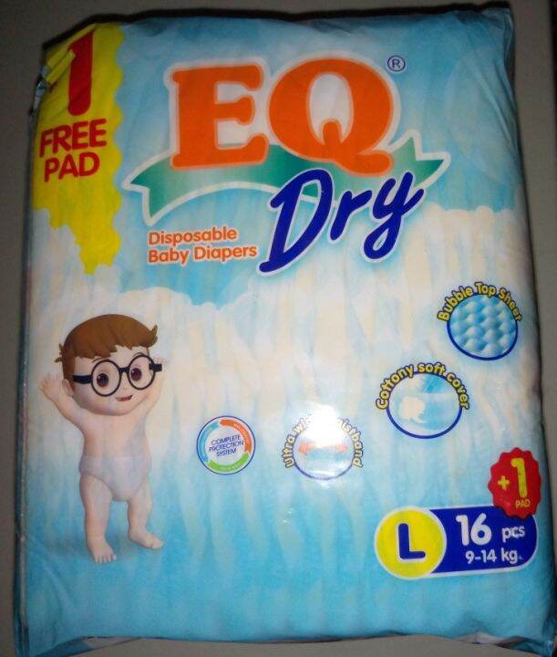 EQ Dry Diaper L 16 pcs | Lazada PH