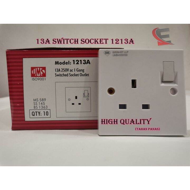 UMS 13A 1G 1213A SWITCH SOCKET BAKELITE (TAHAN PANAS) | Lazada
