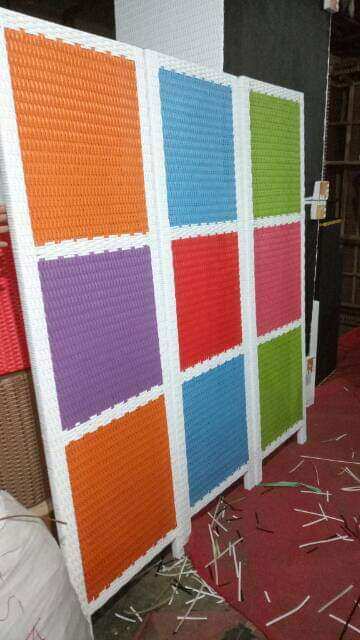 Partisi / Pembatas ruangan Rotan sintetis 3 Panel | Lazada Indonesia