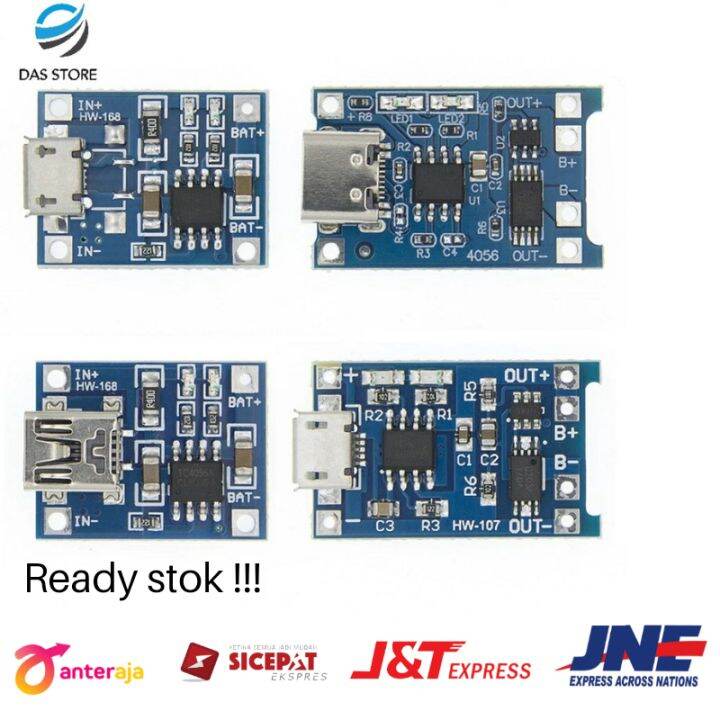 TP4056 MODUL CHARGING baterai 5v 1a 18650 USB charging lithium-ion ...