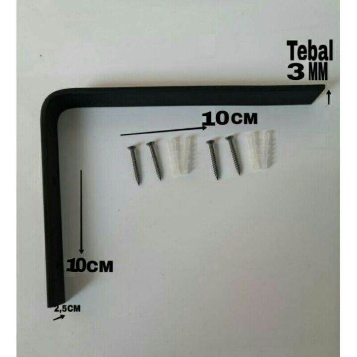 siku rak besi siku rak ambalan (10x10) siku serba guna 1 set (2 pcs ...