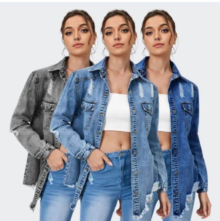 Long Back Sexy Tattered Maong Jacket (random design) | Lazada PH